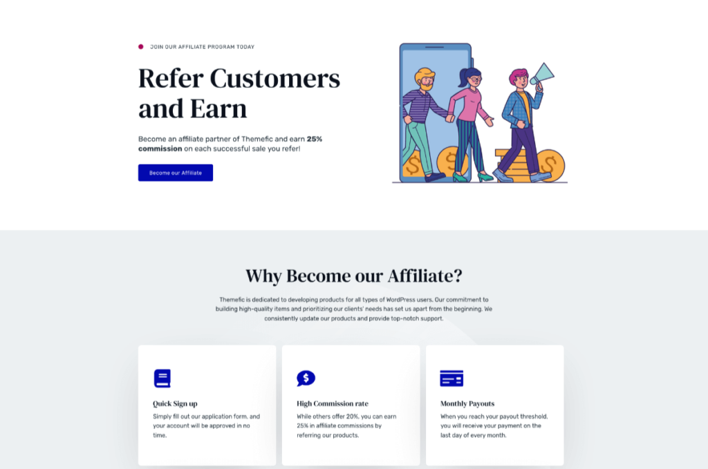 Themefic Affiliate Registration - Themefic Client Portal